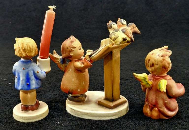 (3) VTG Goebel Hummel West Germany Figurines: #775 Girl w Candle, #169 ...