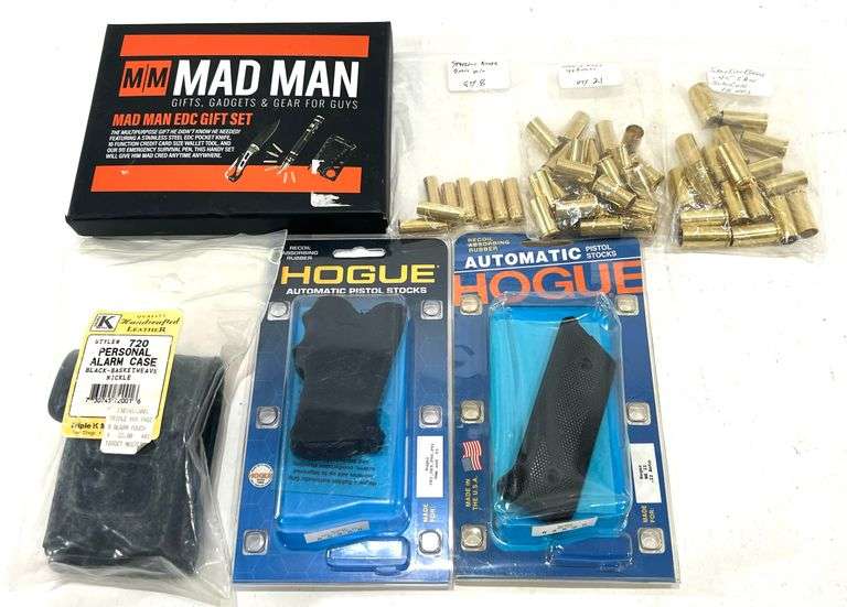 Mad Man EDC Gift Set / HOGUE Pistol Stocks / Brass Shells - Black And ...