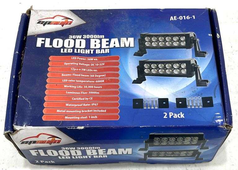 EPAUTO 36W 3000LM Floor Beam LED Light Bars (2 Pack) - Black And Gold ...