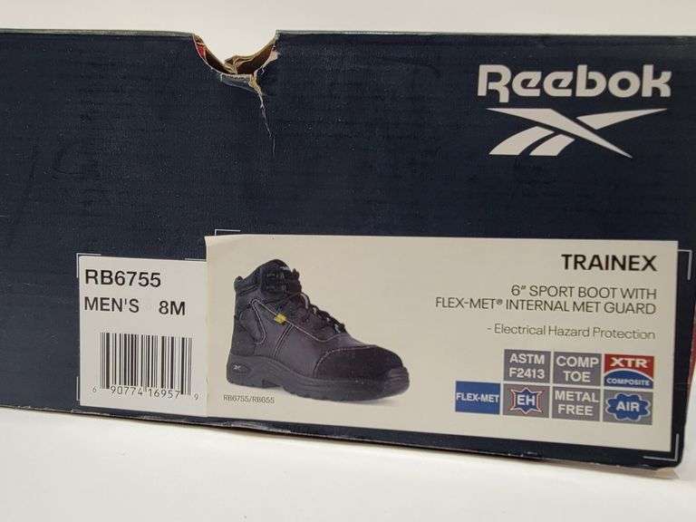 New Reebok Men's 8M Trainex 6" Sport Boot w Composite Toe - Black And ...