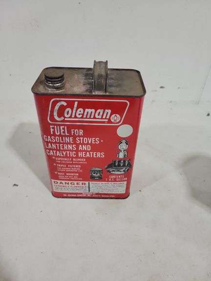 Coleman Lantern W/ Fuel Can - Black And Gold Auctions