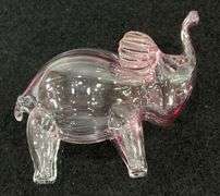 Pink Handcrafted Elephant Glass - Black And Gold Auctions
