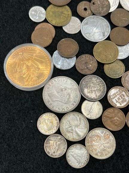 Mash-Up Coin Lot: Ike Dollars, Foreign Coins, Silver Coins, More ...