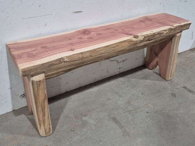 Hand-Made Cedar Bench - Black And Gold Auctions