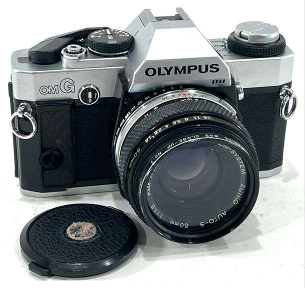 Vintage OLYMPUS OM-G 35mm Film Camera w/ Auto-S 50mm Lens - Black And ...