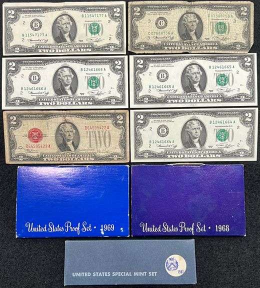 1967 Special Mint Set, 1968 & 69 Proof Sets, Plus Currency--READ ON ...