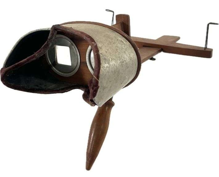 Antique Wooden Handheld Stereoscope Viewer - Black And Gold Auctions