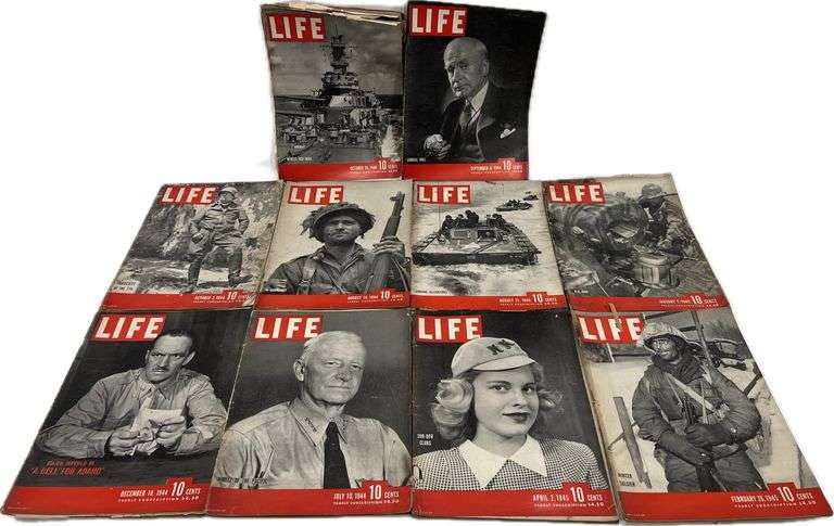 (10) Vintage LIFE WW2 Magazines - Black And Gold Auctions