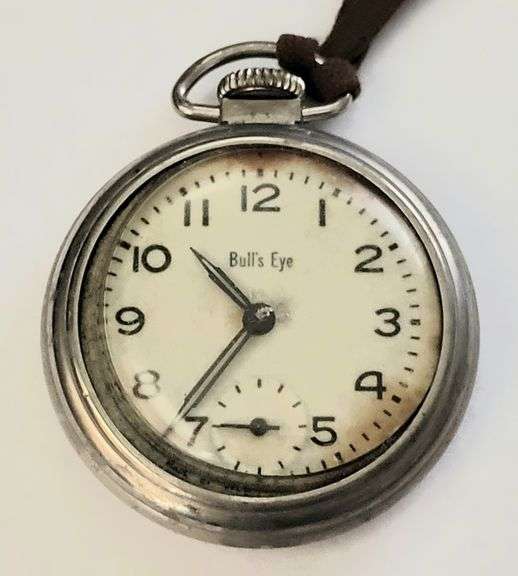 VTG Bull's Eye Pocket Watch - Black And Gold Auctions