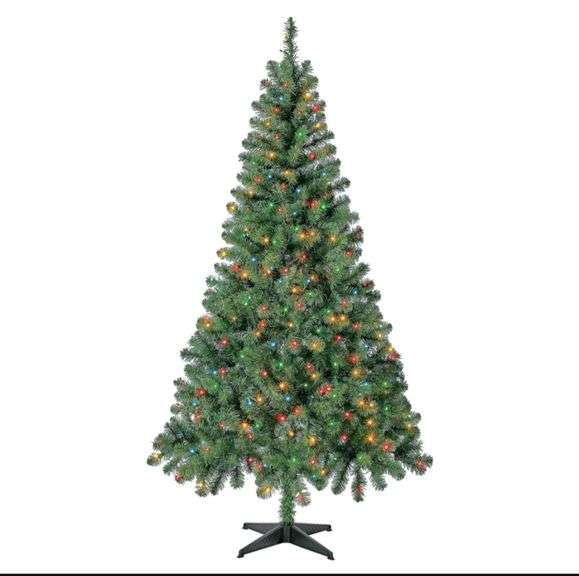 Holiday Time 6.5ft Pre-lit Boston Fir Multi Colored Light Artifical ...