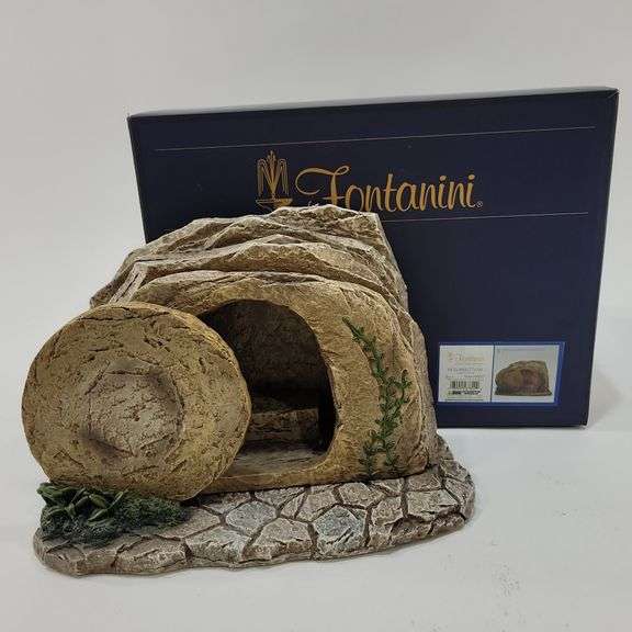 Fontanini Lighted Easter Resurrection Tomb Scene - Black And Gold Auctions