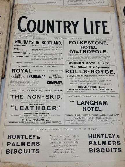 (30+) Antique 1900's Country Life Magazines - Black And Gold Auctions