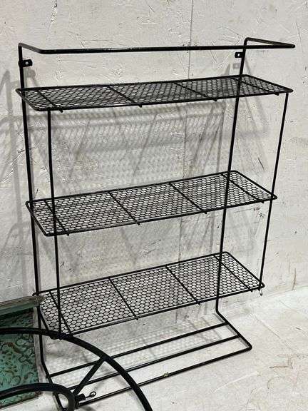 Turquoise Colored Metal Shelf / Tree Hanging Art / Wire Shelving ...