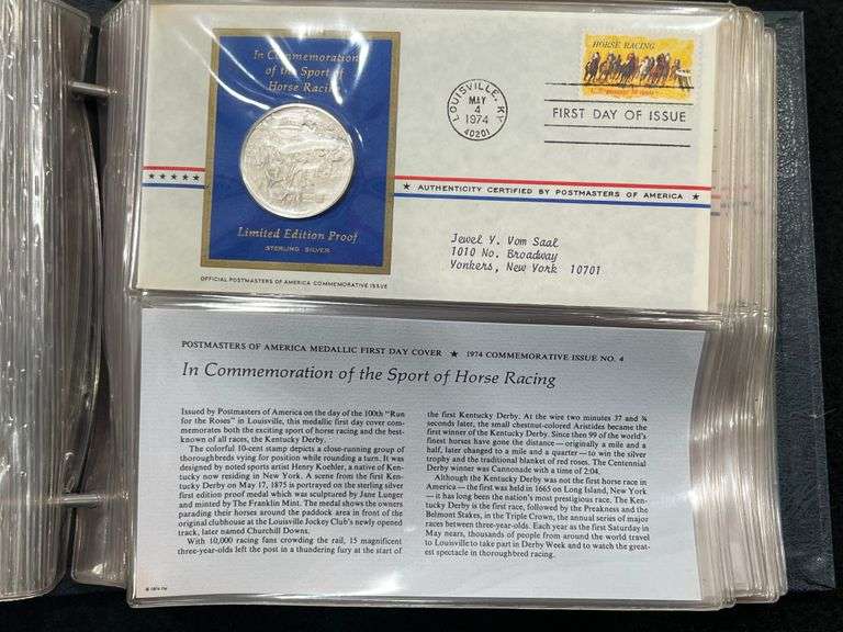Franklin Mint 1974 Postmasters of America Medallic First Day Covers ...