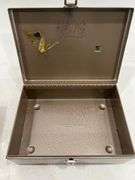 (2) Vintage Small Metal Lock Box - Black And Gold Auctions