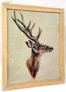 (3) New Framed Deer/Stag Prints - Black And Gold Auctions