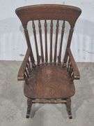 ANTIQUE Quarter-Sawn Oak Pressed Back Children's Rocking Chair - Black ...