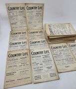 (30+) Antique 1900's Country Life Magazines - Black And Gold Auctions