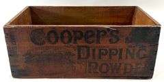 Vintage Wooden Cooper’s Dipping Powder Poison Crate - Black And Gold ...