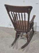 ANTIQUE Quarter-Sawn Oak Pressed Back Children's Rocking Chair - Black ...