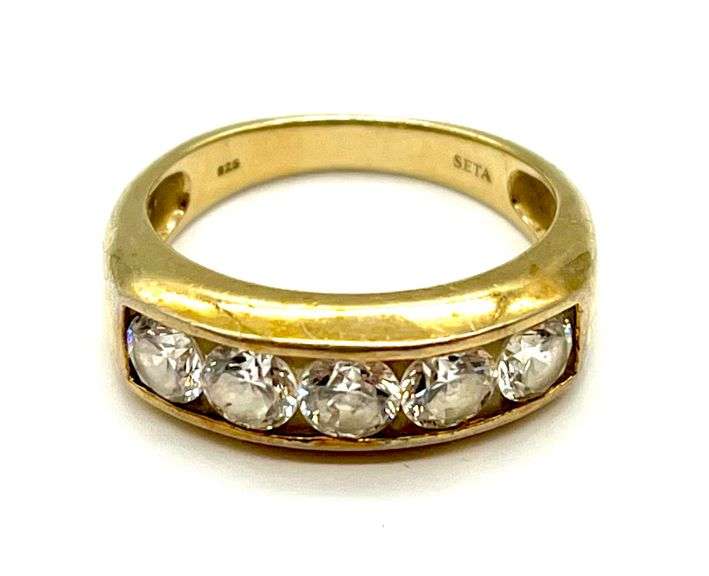 Men's Sterling Silver Gold Wash Ring Sz 11.5 - Black And Gold Auctions