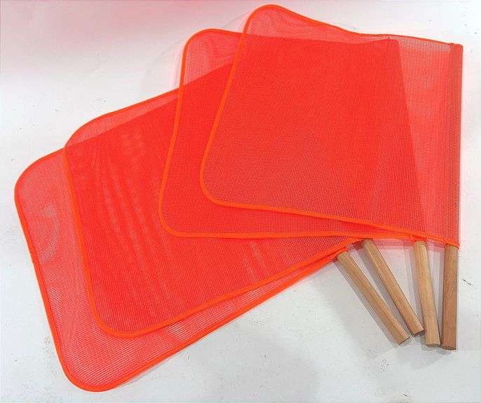 (4) Construction Safety Flags 18x18” - Black And Gold Auctions
