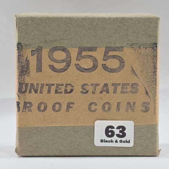 1955 U.S. Proof Set, SEALED, in Original Mint Box - Black And Gold Auctions