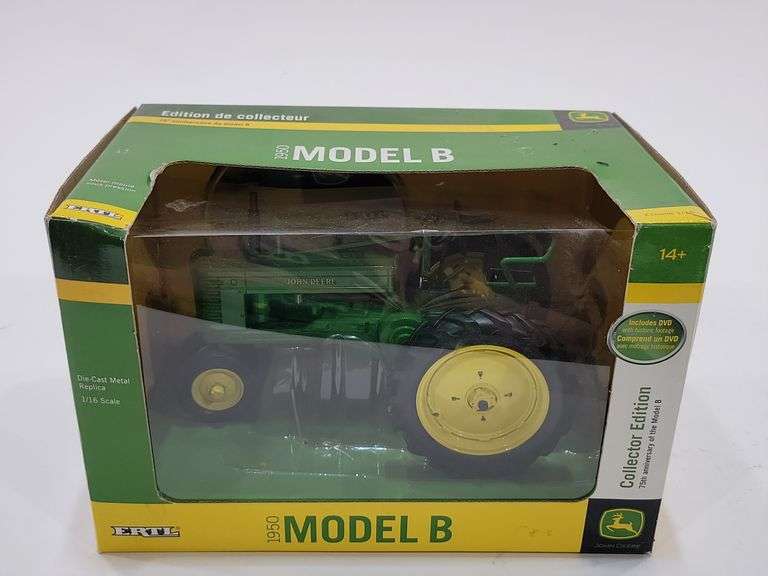 NIB John Deere Ertle 1950 Model B Die Cast Tractor - Black And Gold ...