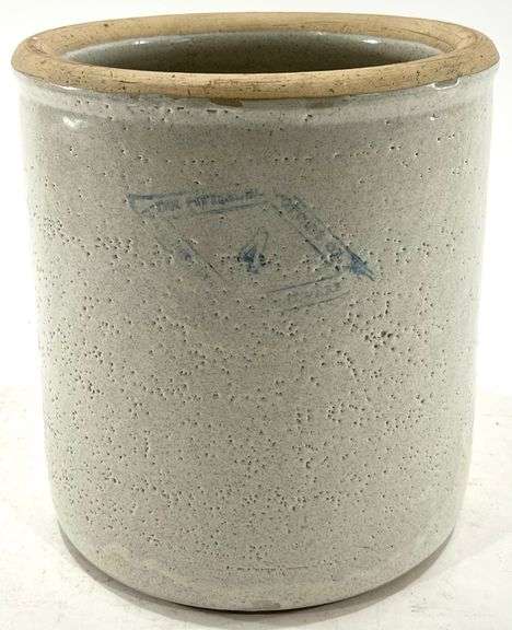 Vintage The Pittsburgh Pottery 4 Gallon Crock - Black And Gold Auctions