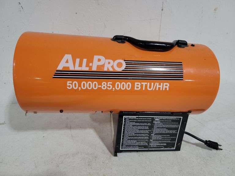 Eletrical All-Pro Forced Air Propane Heater - Black And Gold Auctions