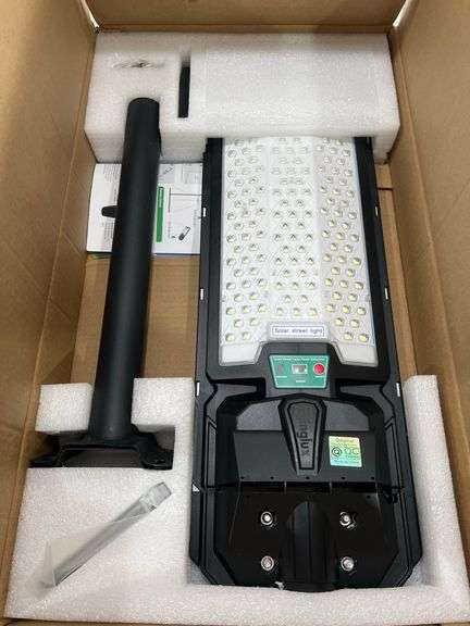 New BINGLUX (2-Pack) All In One Solar LED Street Lights - Black And Gold Auctions