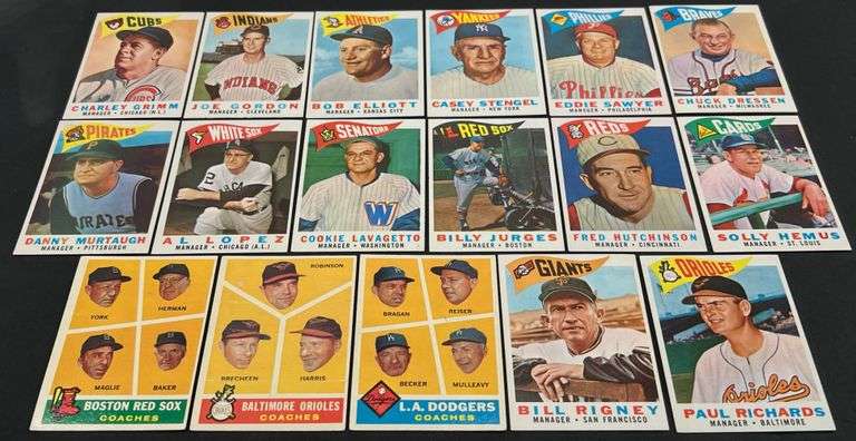1960 Topps Baseball Manager & Coach Cards Lot - Black And Gold Auctions
