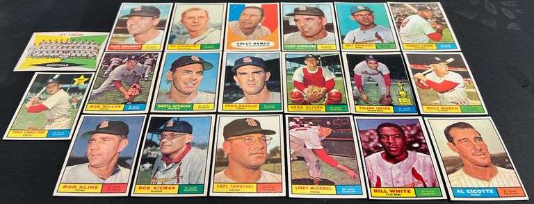 1961 Topps St. Louis Cardinals Baseball Card Lot - Black And Gold Auctions
