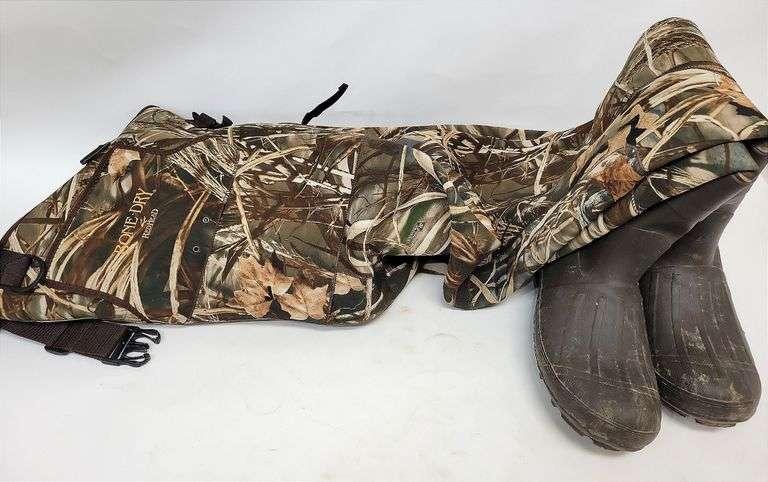 Bone Dry ReadHead Camo Fly Fishing Wading Pants & Boots Set - Black And ...