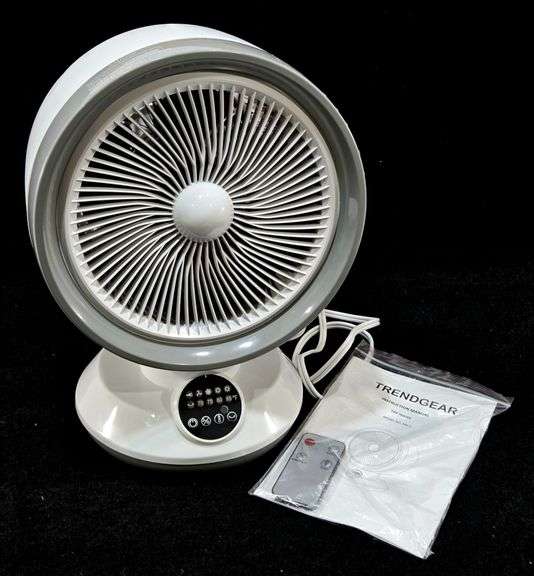 TrendGear Electric Table Fan / Heater w Remote Control - Black And Gold ...