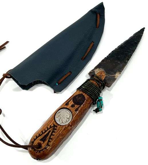 Handcrafted Native American Arrow Head Dagger w/ Indian Buffalo Nickel ...