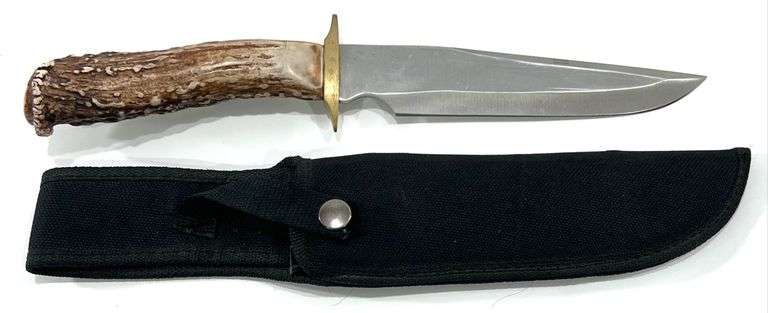 Handcrafted Stainless Steel Pakistan Blade Knife w/ Deer Antler Handle ...