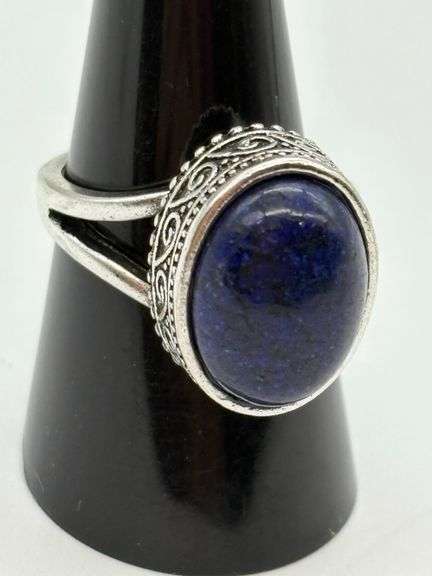 Blue Lapis? Stone Ring - Sz. 9 - Black And Gold Auctions