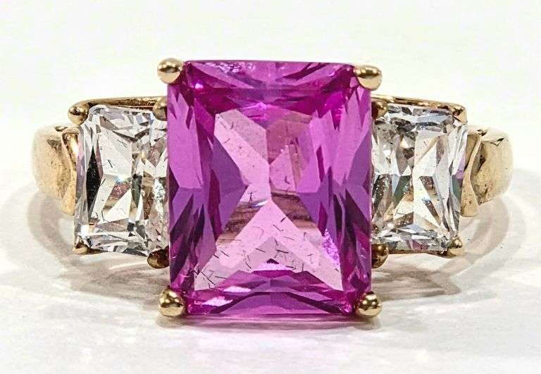 10K Gold Topaz & Ruby Ring - 3.16 grams - Black And Gold Auctions