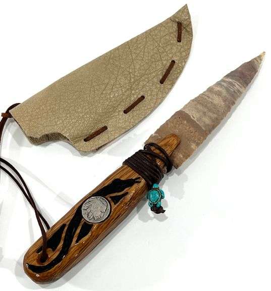 Handcrafted Native American Arrow Head Dagger w/ 1929 Indian Buffalo ...