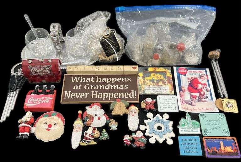 Vintage Decorations - Coca Cola / Santa Magnets / Salt & Pepper Shakers ...