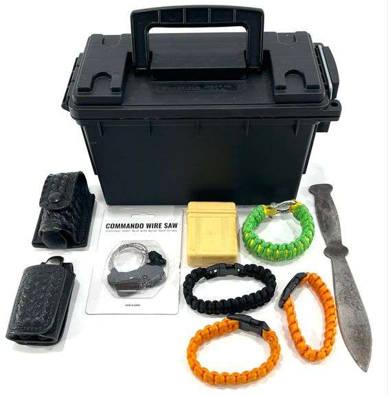 Survival Items - SHEFFIELD Case / Paracord Bracelet / Commando Wire Saw ...