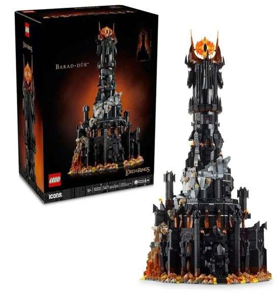 LEGO Icons Lord Of The Rings Barad-dûr Building Set For Adults - Black ...