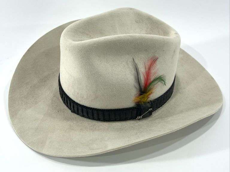 Vintage Stetson Stampede Cowboy Hat - 7.5 - Black And Gold Auctions
