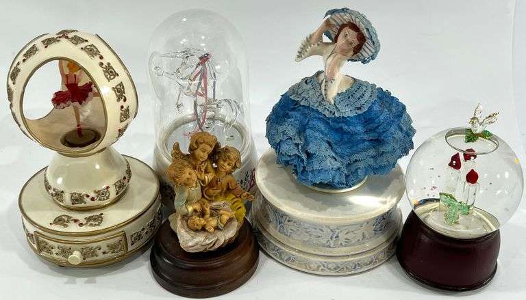 Vintage Musical Decorations - Ballerina / Unicorn / Angels - Black And ...