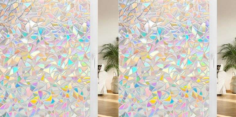 (2) New Rolls of Homein Window 3D Rainbow Stained Glass Privacy Film ...