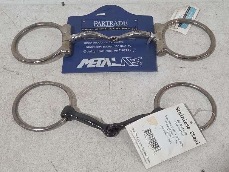 (2) Partrade 5" Stainless Steel Curb Bits - Black And Gold Auctions