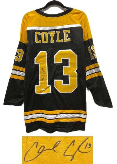 Charlie Coyle Autographed Bruins Hockey Jersey - Black And Gold Auctions