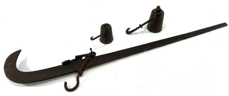 Antique Forged Iron Cotton Balance Beam Weigh-Up Scale - 45.5” - Black ...