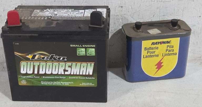 Deka Outdoorsman Small Engine Battery & Rayovac 6V Heavy-Duty Lantern ...